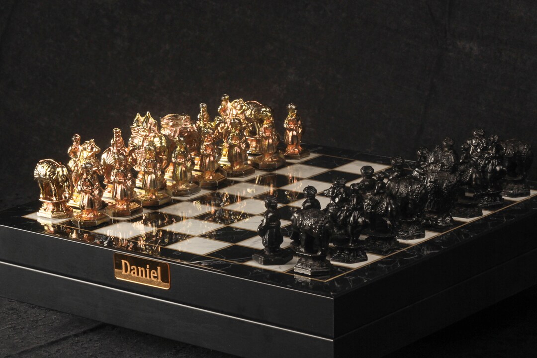 Personalized Metal Indian Chess Set Metal Pieces, Authentic Design ...