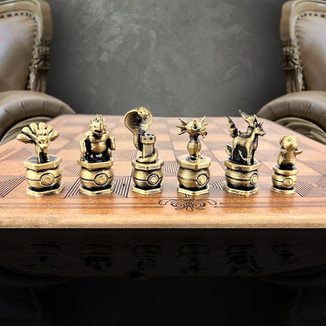 Heavy Metal Pokemon Personalized Chess Set With Chess Board Pikachu ...