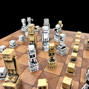 Metal Minecra Personalized Chess Set With Chess Board Minecra Adventure ...
