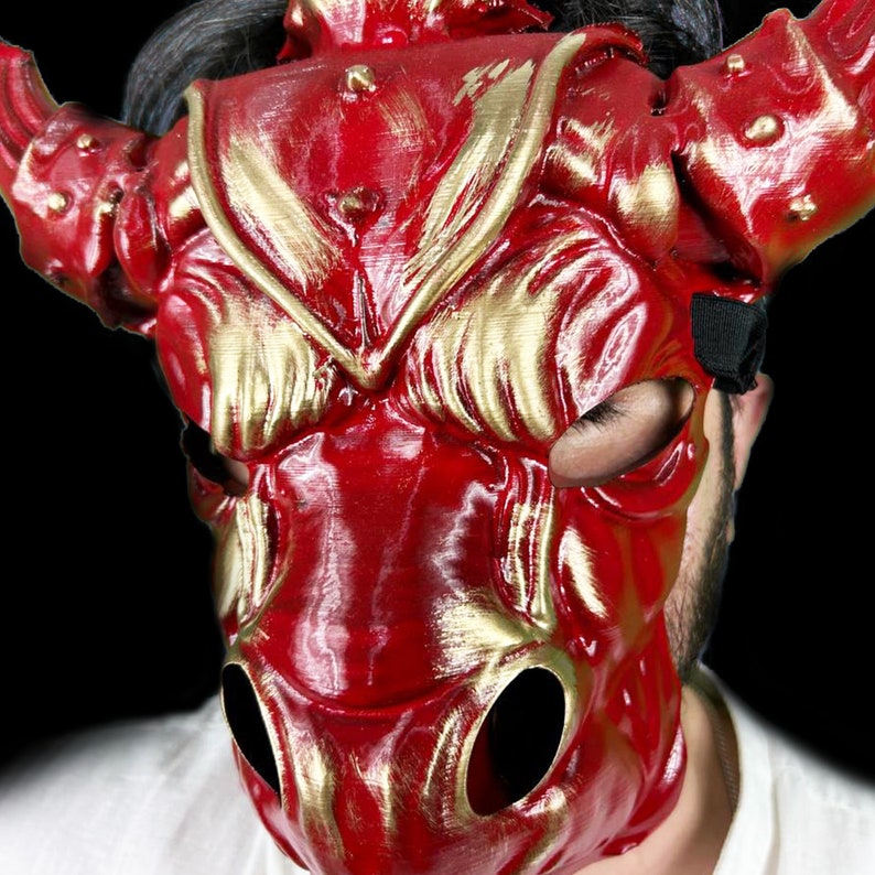 Red Spanish Bull Buffalo Cosplay Face Mask Animal Buffalo - Etsy