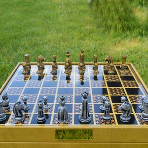 Premium Hand Crafted Chess Set With Chessboard - Personalized Name ...