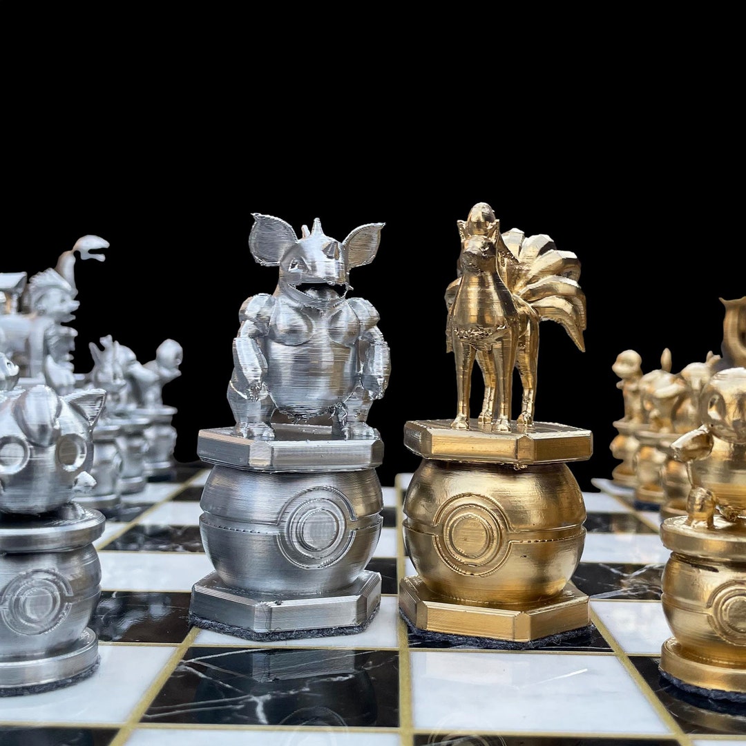 Pokemon Chess Set | PLA Plastic Board & Characters, Customizable - Etsy