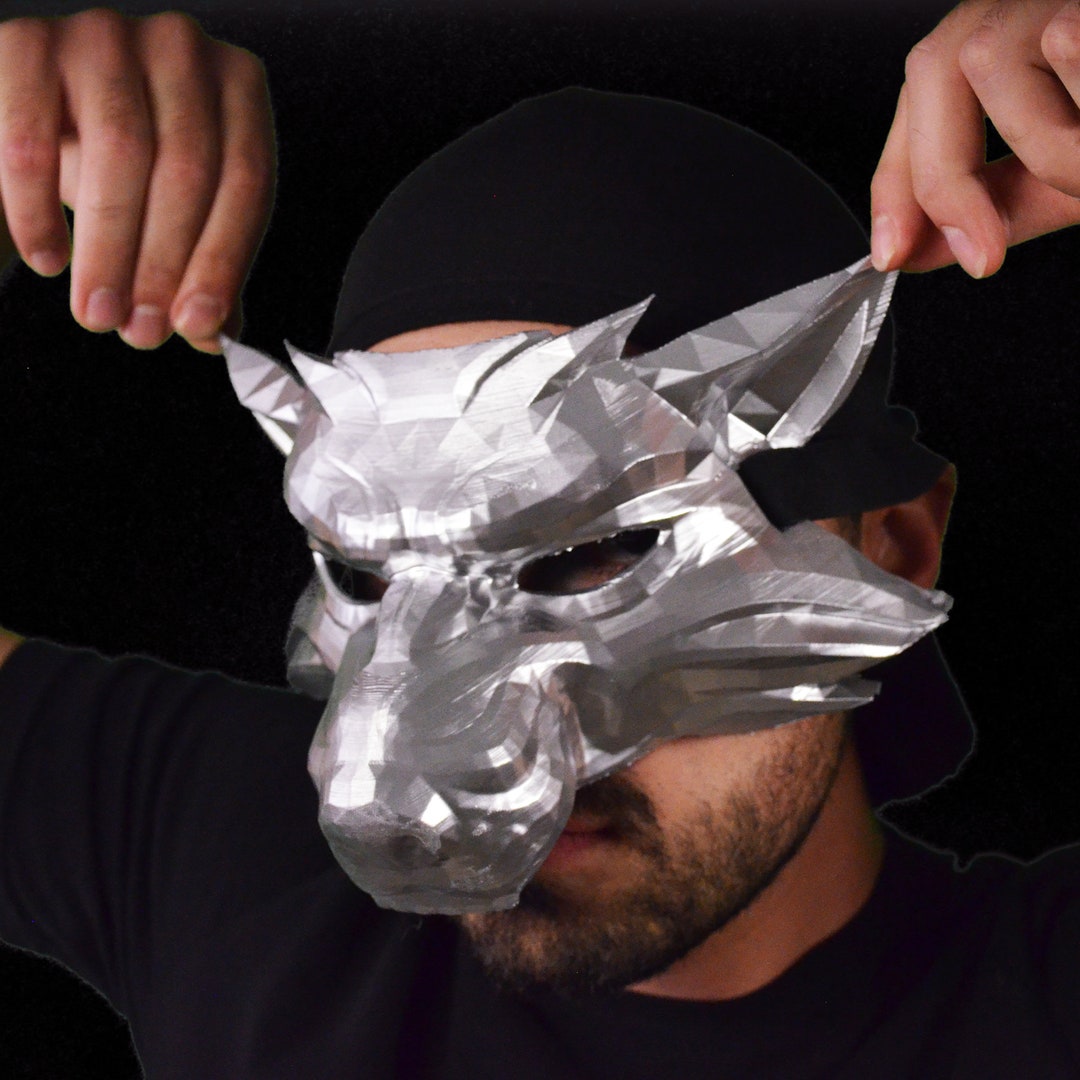 Animal Wolf Mask Cosplay Face Adjustable Rubber Bucklepersonalized Wolf ...