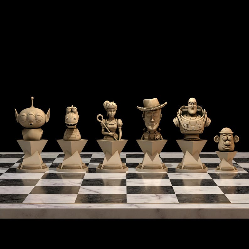 3D Toy Stor Figure Chess Set, Fan Art STL File (digital Download) - Etsy