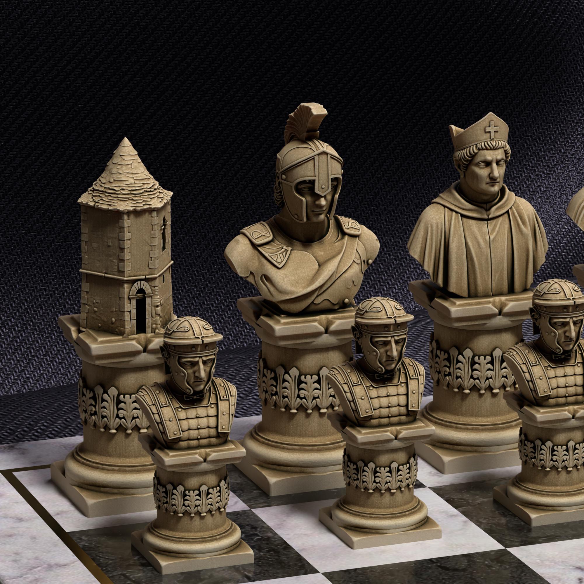 3D File Rome Myhthology Figure Chess Set, Fan Art STL File (digital ...