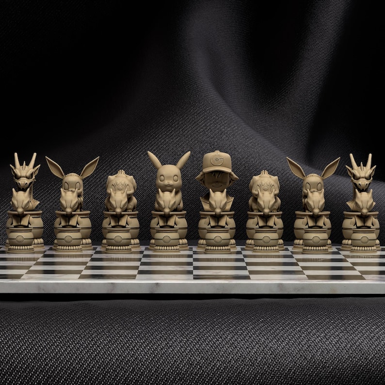 3D Pokemons Figure Chess Set, Fan Art STL File (digital Download) - Etsy