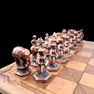 Metal Indian Personalized Chess Set With Chess Board Indian Chess Set ...