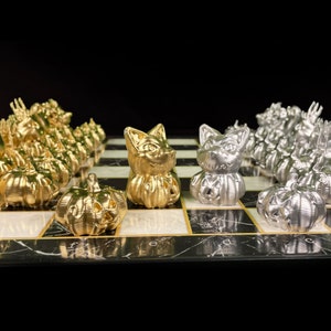 Pumpkin Monster Chess Set: Halloween Decor, Marble Board - Etsy