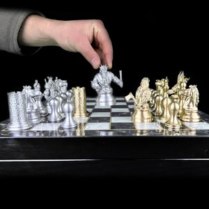 Viking Warrior Chess Set With Chessboard Scandinavian Figure Chess Set ...