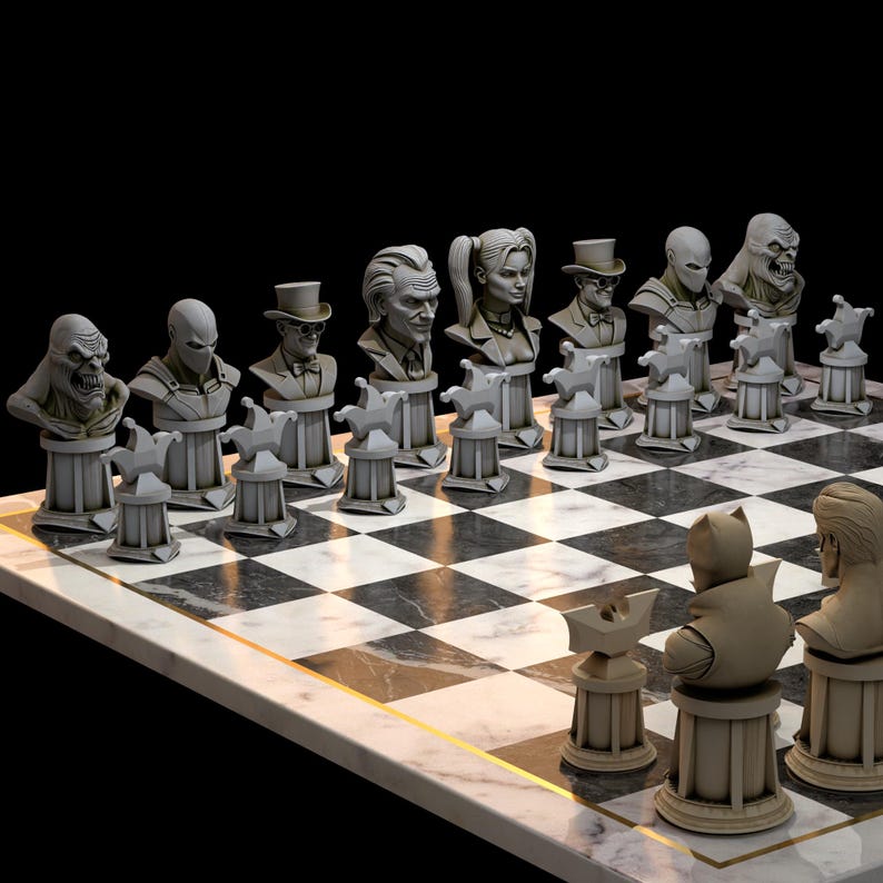 3D Bat VS Joker Figure Chess Set, Fan Art STL File (digital Download ...