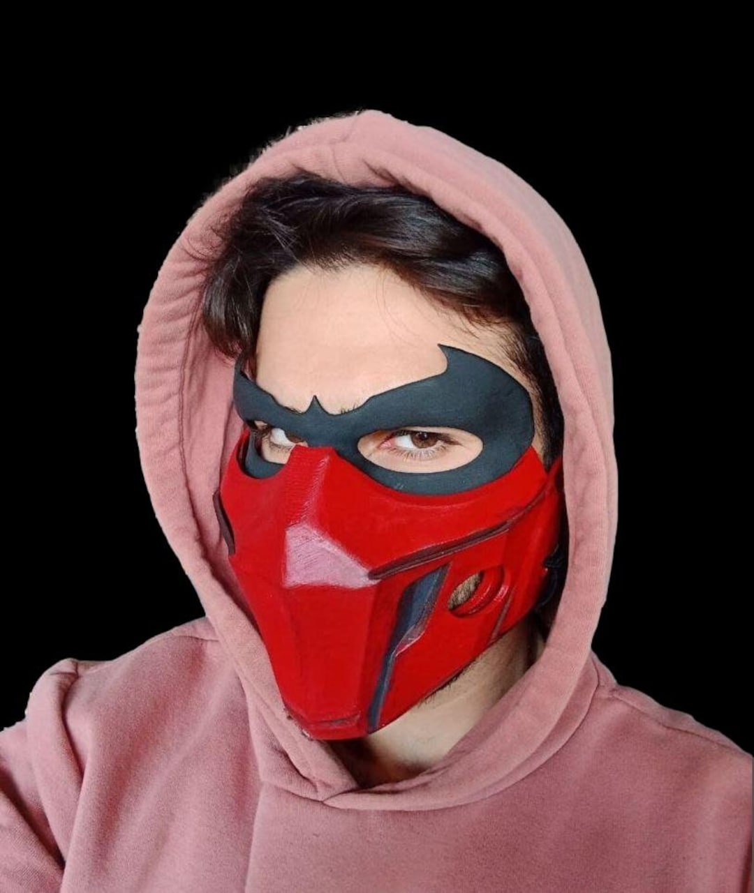 Red Mask Hood Mask Handmade Hood Mask Character Mask | Customizable ...