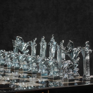 Metal Harr Pot Wizard Chess Set With Chessboard Personalized Name Plate ...