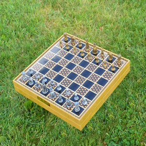 Premium Hand Crafted Chess Set With Chessboard - Personalized Name ...
