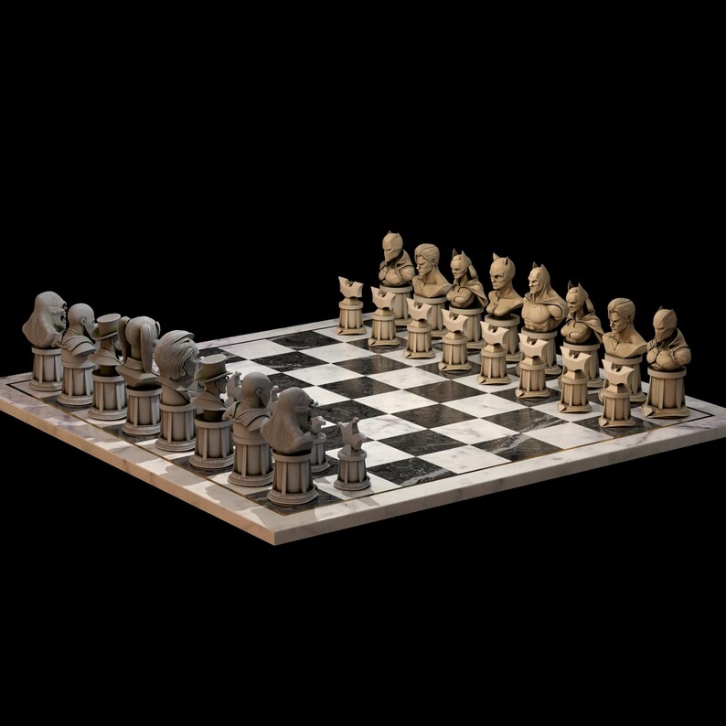 3D Bat VS Joker Figure Chess Set, Fan Art STL File (digital Download ...