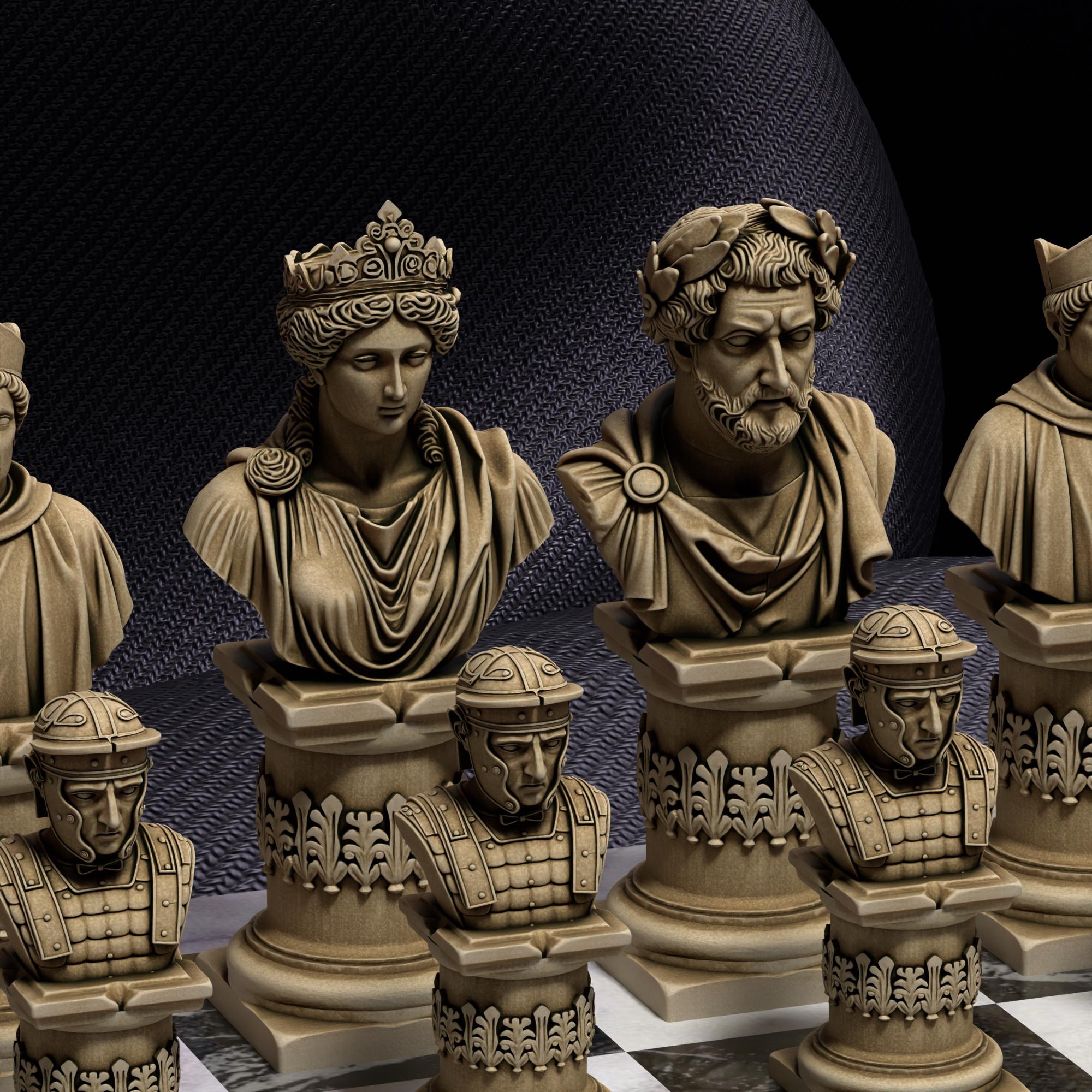 3D File Rome Myhthology Figure Chess Set, Fan Art STL File (digital ...