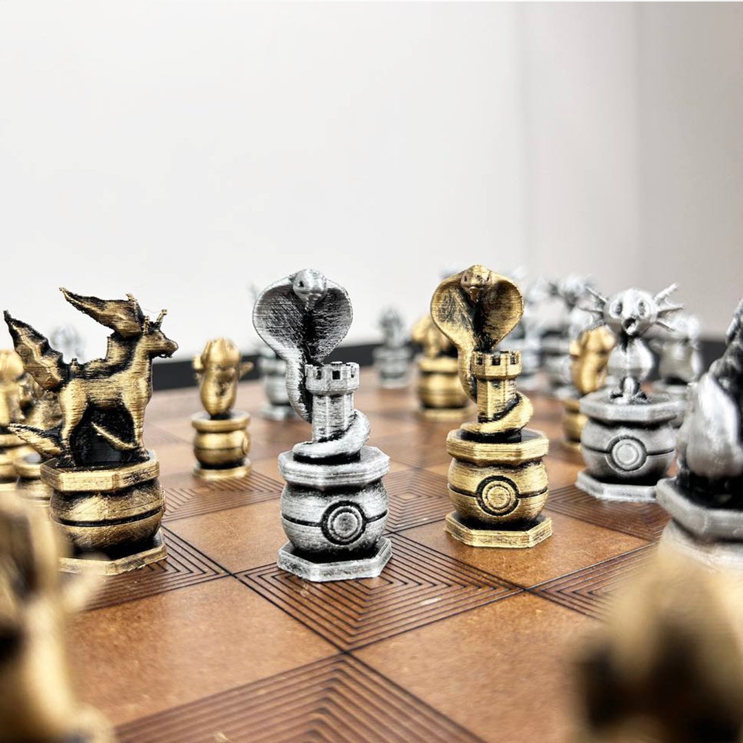 Heavy Metal Pokemon Personalized Chess Set With Chess Board Pikachu ...
