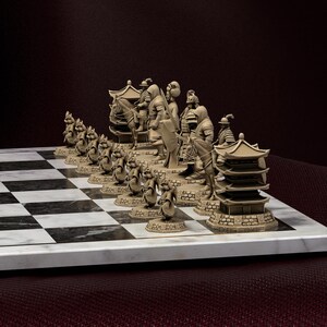 Samurai Chess Set 3D Model: Japanese STL Files (printable 6-piece Set ...