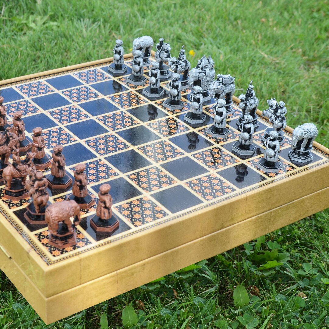 Indian Limited Chess Set With Chessboard - Personalized Name Plate ...