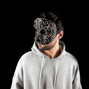 Embroidered Half Costume Prom Mask Embroidered Man Character Party and ...