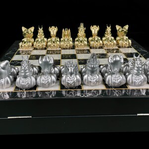 Pumpkin Monster Chess Set: Halloween Decor, Marble Board - Etsy