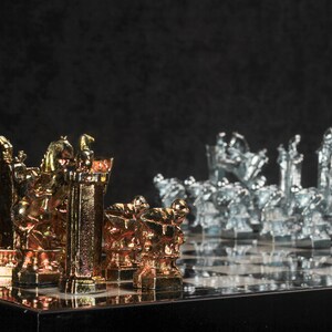 Metal Harr Pot Wizard Chess Set With Chessboard Personalized Name Plate ...