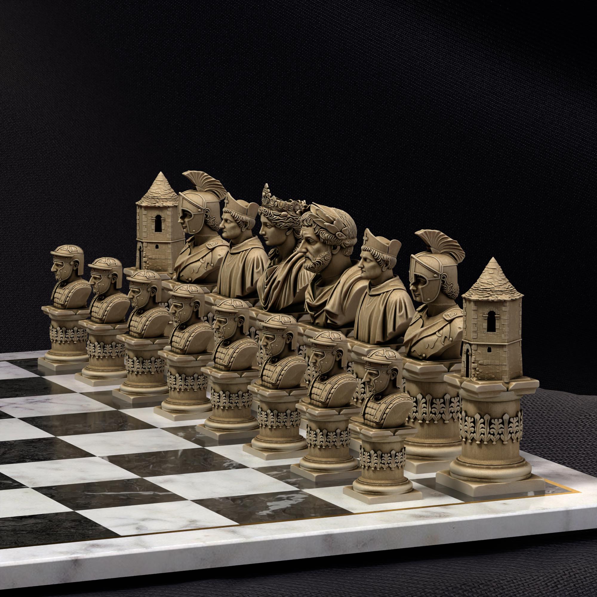 3D File Rome Myhthology Figure Chess Set, Fan Art STL File (digital ...