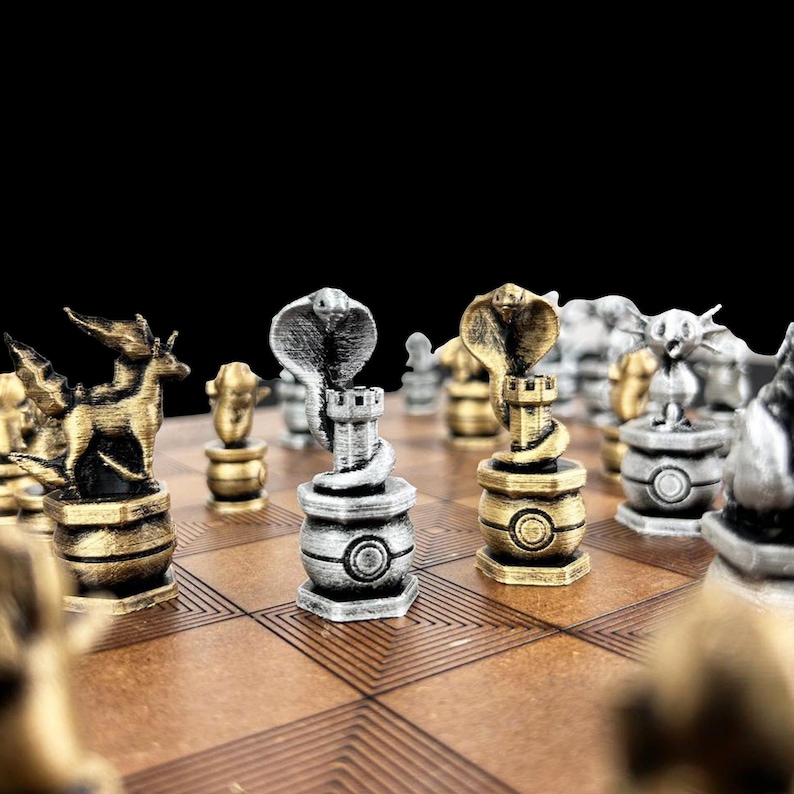 Heavy Metal Pokemon Personalized Chess Set With Chess Board Pikachu ...