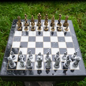Gift Metal Chess Set With Chessboard - Personalized Name Plate ...
