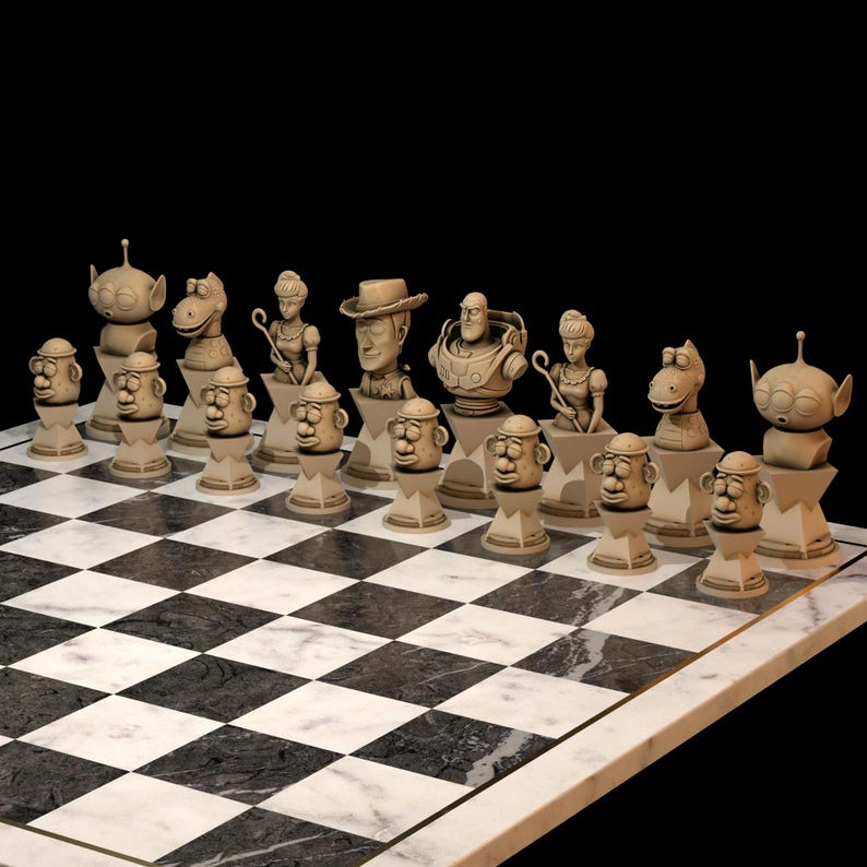 3D Toy Stor Figure Chess Set, Fan Art STL File (digital Download) - Etsy