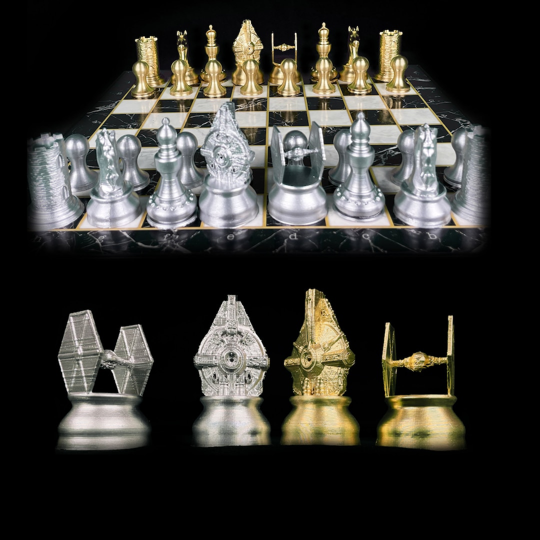Unique Space Chess Set With Chest Chessboard Perfect Gift for Sci-fi ...