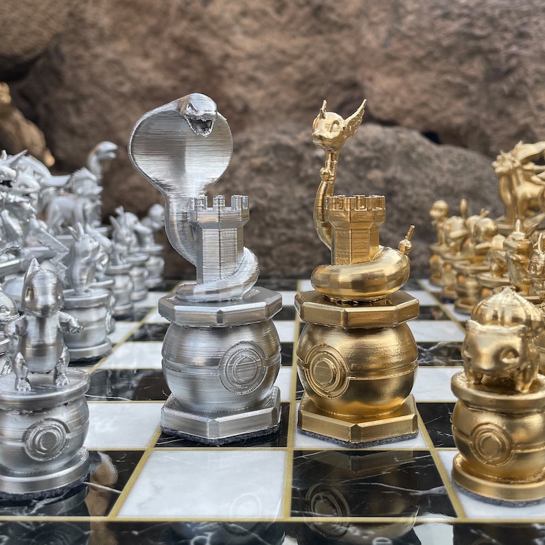 Pokemon Chess Set With Chessboard-pokemon Characters Chess - Etsy