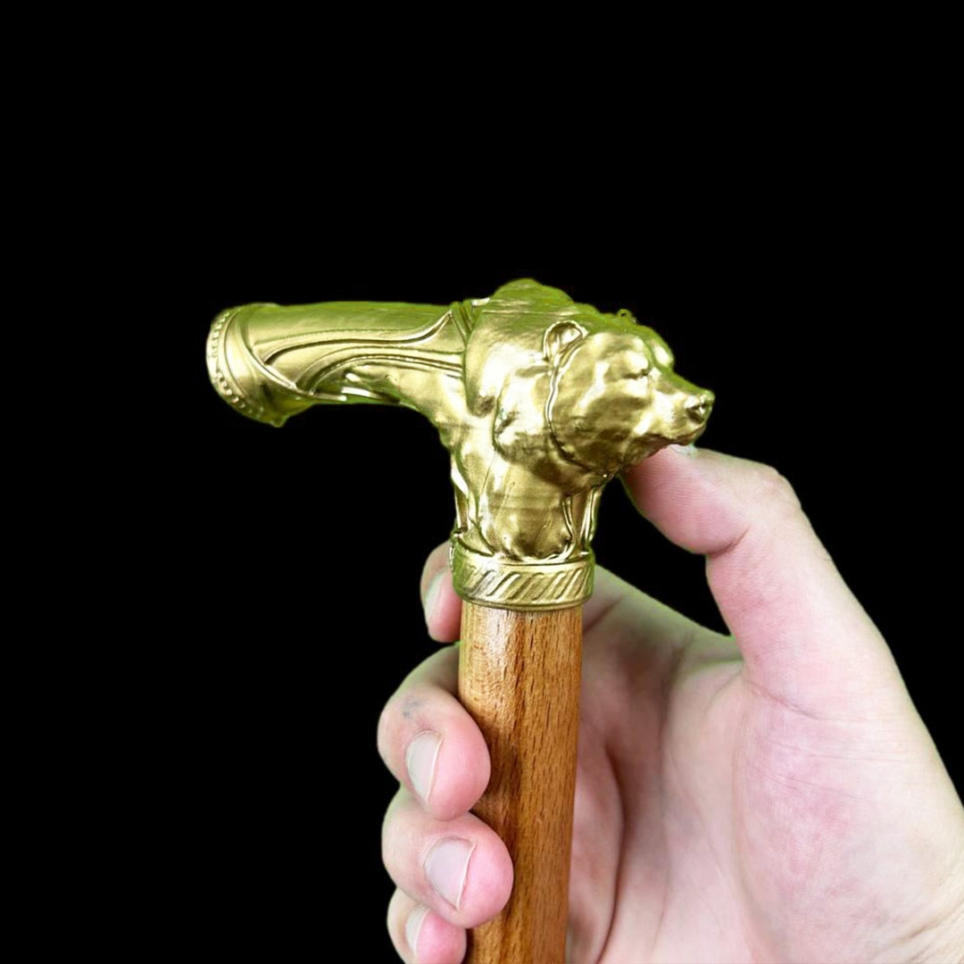 Bear Walking Stick Hand Carved Wizard Stick Hiking Animal Bear Walking ...