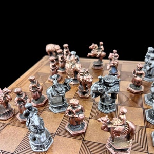 Metal Indian Personalized Chess Set With Chess Board Indian Chess Set ...