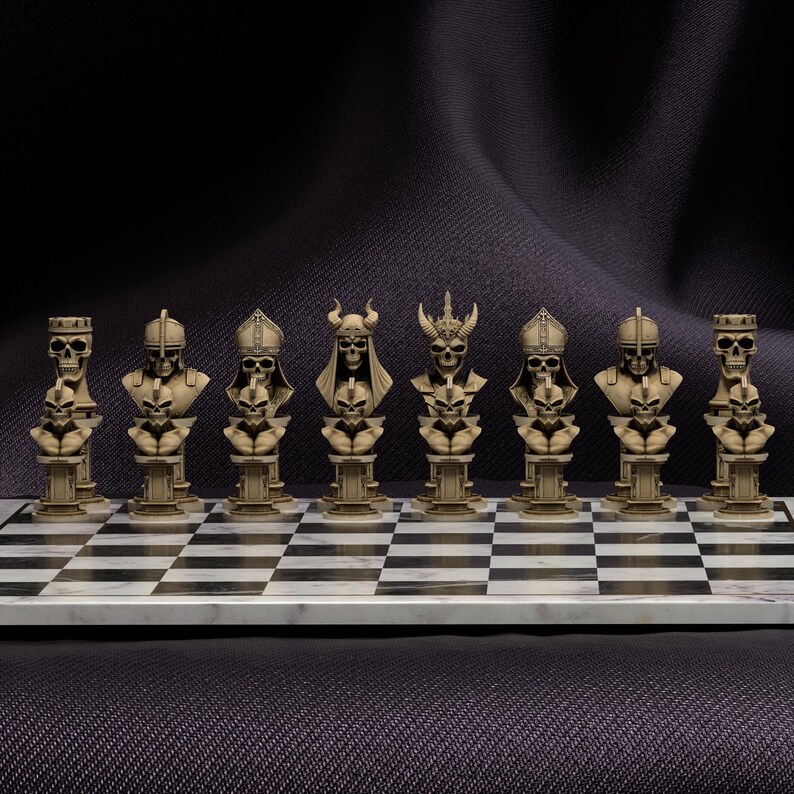 3D File Skull Figure Chess Set, Fan Art STL File (digital Download) - Etsy