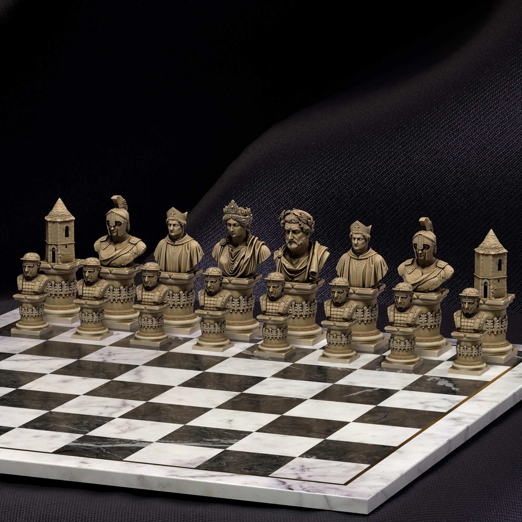 3D File Rome Myhthology Figure Chess Set, Fan Art STL File (digital ...