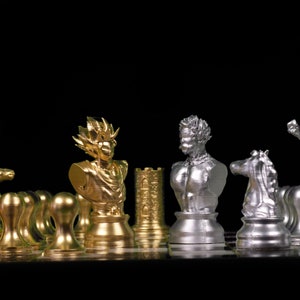 Collectible Anime Characters Chess Set - Hand-painted Pieces, Perfect ...