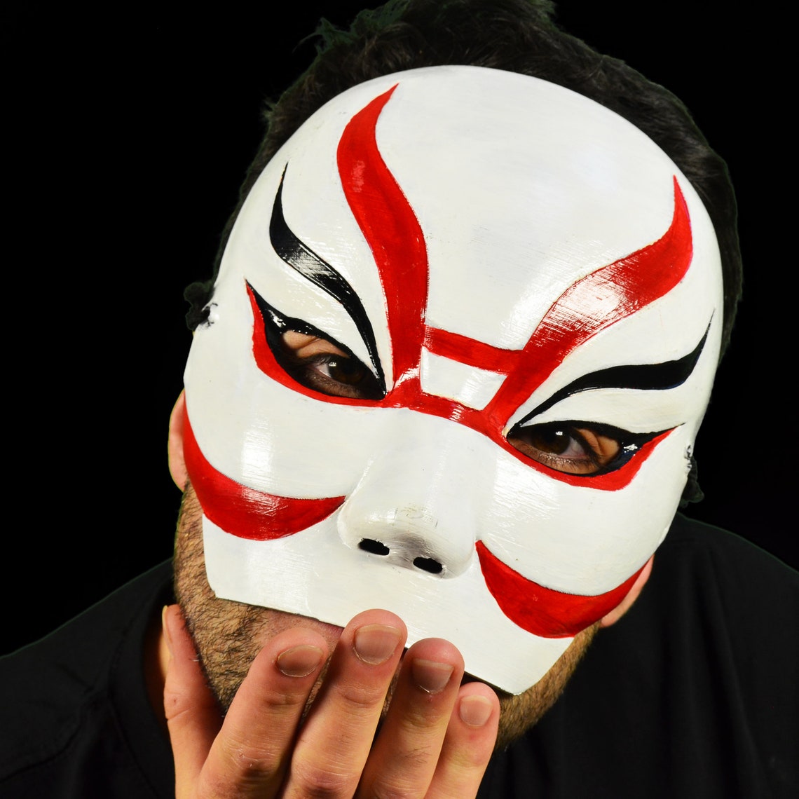 Kabuki Mask yokai Mask Cosplay Party Mask-japanese Kabuki - Etsy
