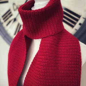 Handmade Red Knit Scarf in Pure Wool - Etsy