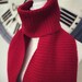 Handmade Red Knit Scarf in Pure Wool - Etsy