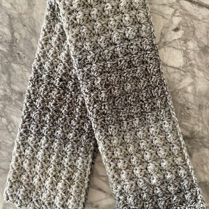 Handmade Knit Chunky Scarf in Gray Multicolors - Etsy