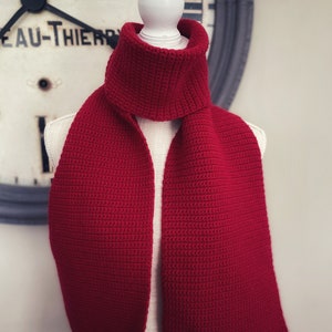 Handmade Red Knit Scarf in Pure Wool - Etsy