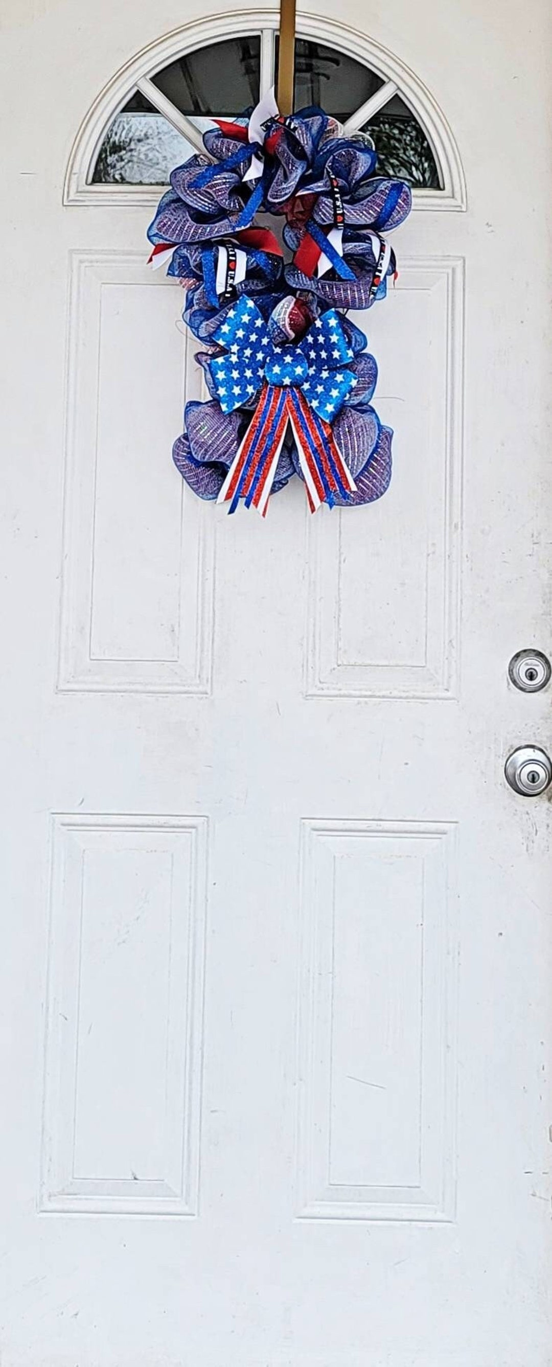 Patriotic Front Door Wreath, Memorial Day Wreath, Patriotic Door Decor ...
