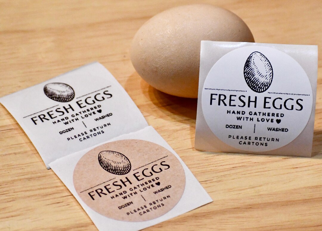Egg Carton Labels, Farm Fresh Eggs, Vintage Style Chicken Eggs for Sale ...