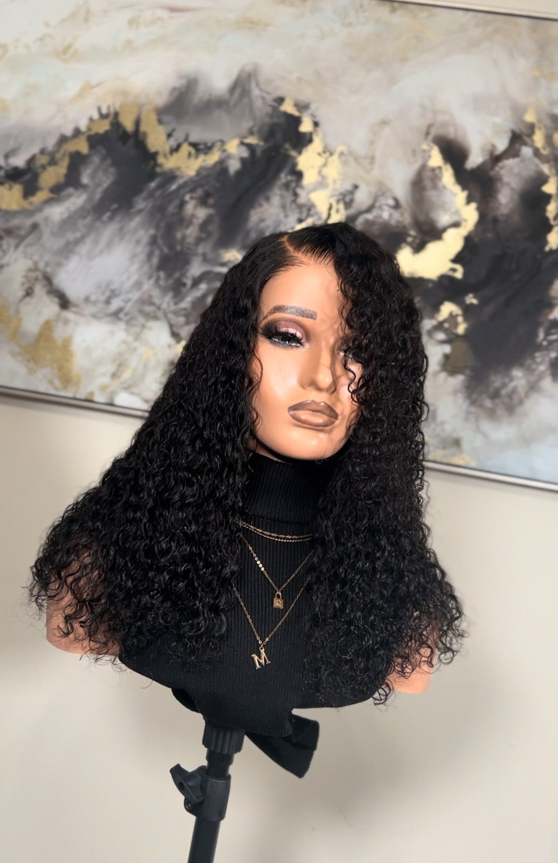 14 Deep Curly Custom Lace Closure Wig, Virgin Hair - Etsy