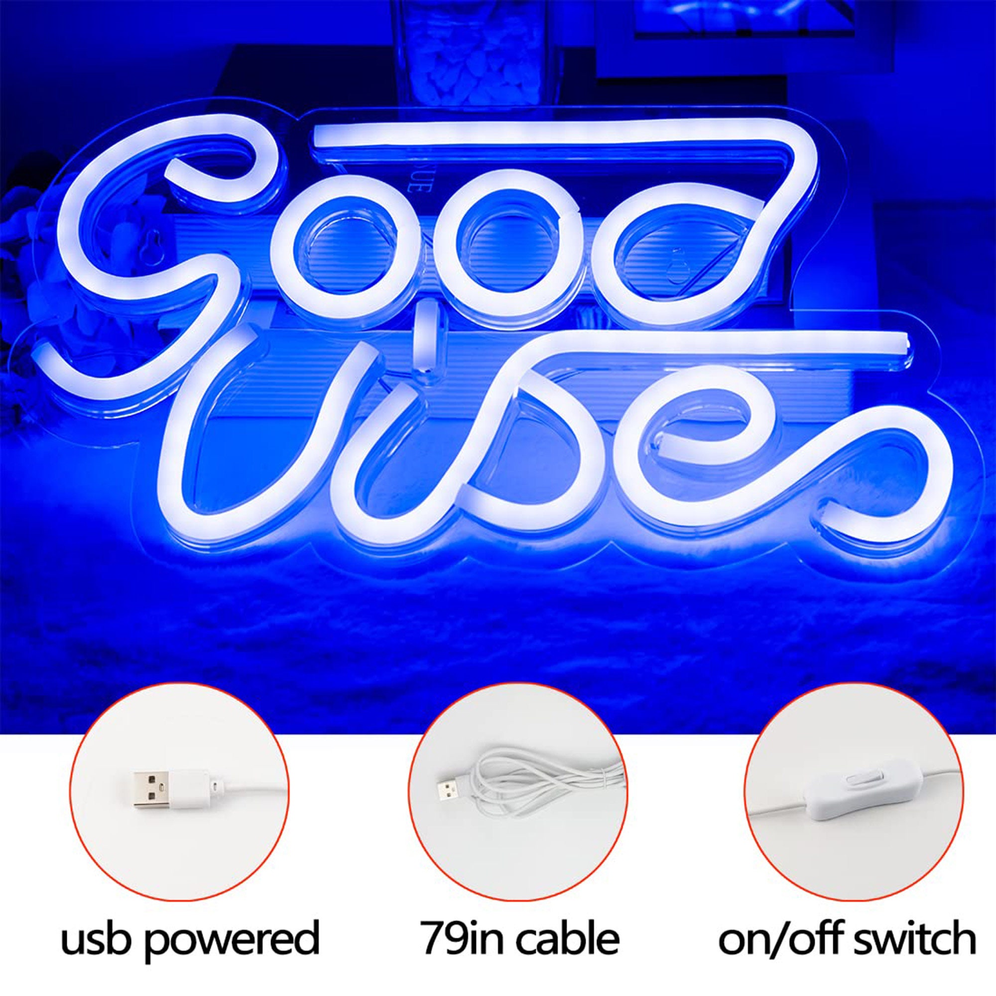 Good Vibes Neon Sign Custom Neon Signs Good Vibes Only LED - Etsy UK