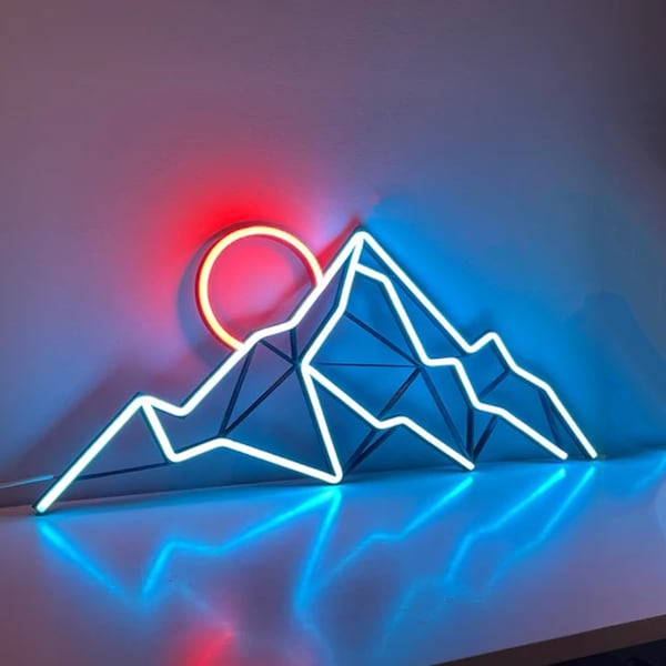 Neon Mountain - Etsy