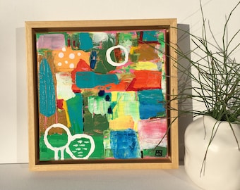 Kleines Leinwandbild - bunte Malerei - 20x20cm - Originale Kunst ...