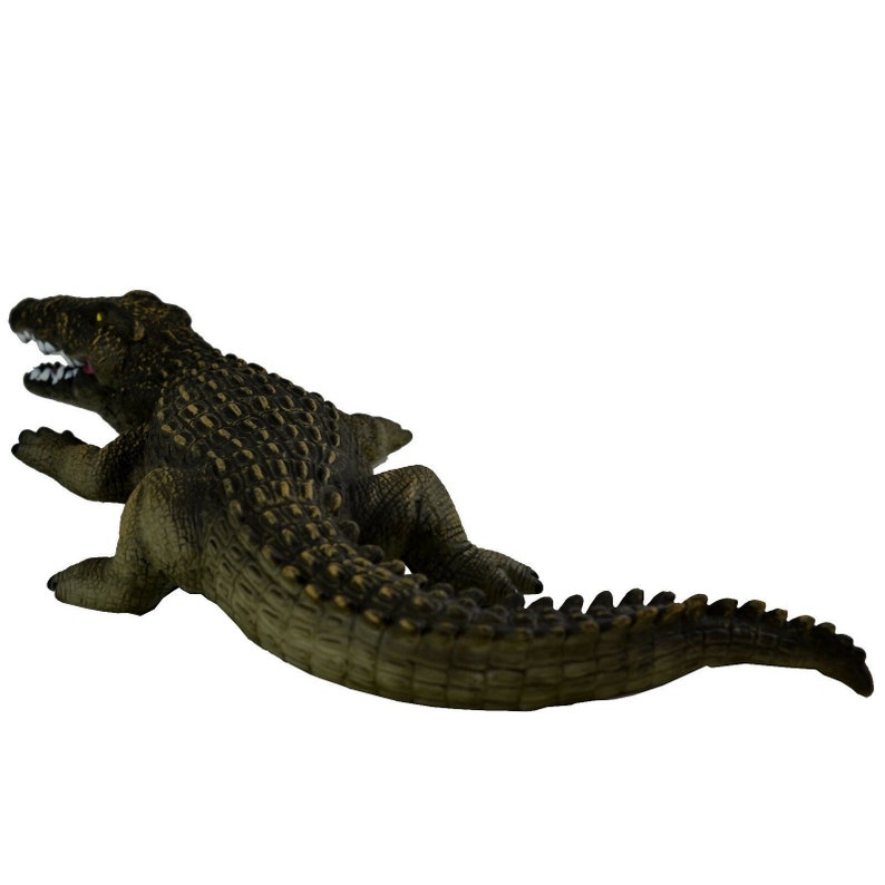 Large Rubber Crocodile Toy Stuffed Realistic Details Alligator - Etsy