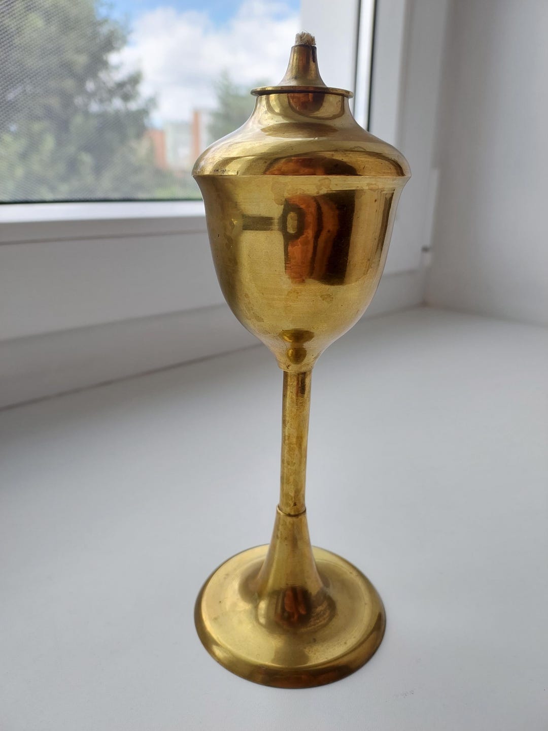 Vintage Brass Oil Lamp - Etsy