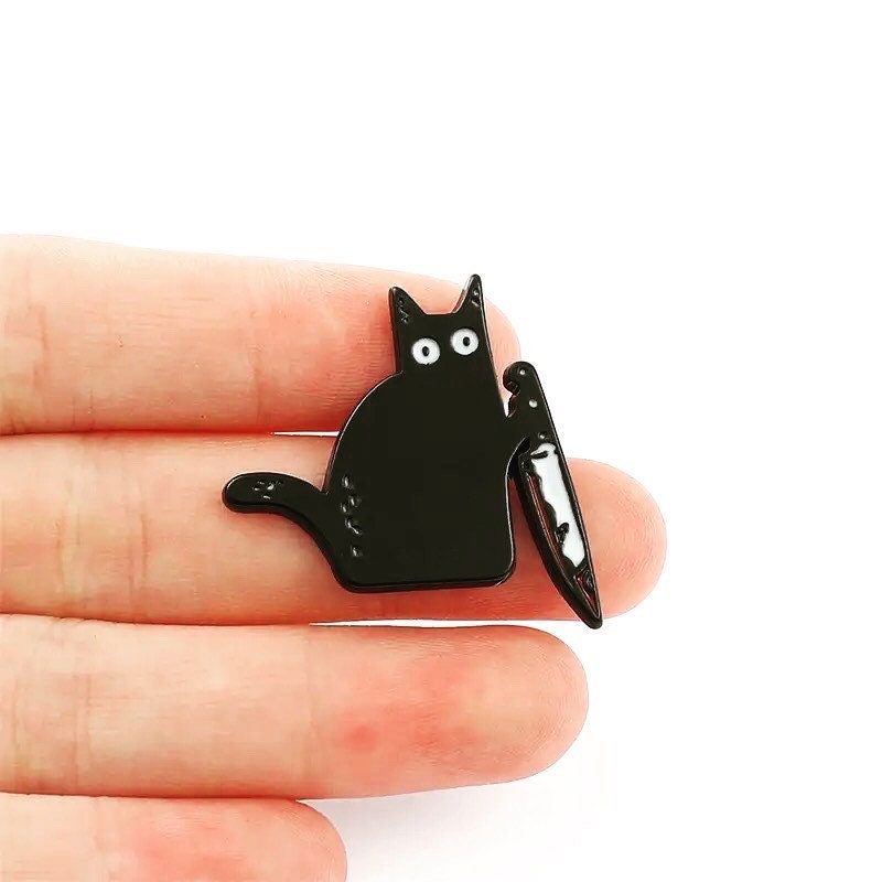 Killer Cat Enamel Pin for Cat Lovers Funny Cat Pins for Her Funny Cat ...